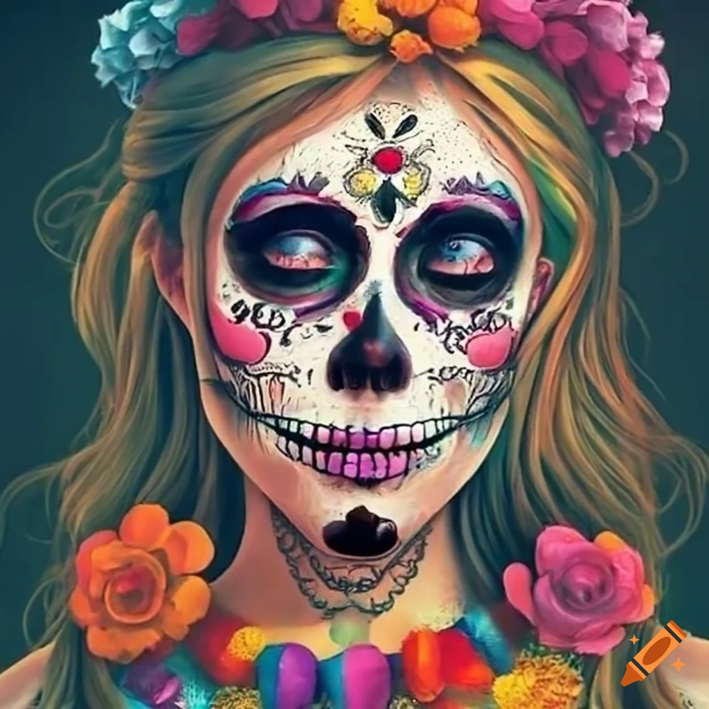 El Dia de Los Muertos artwork with life and death theme on Craiyon