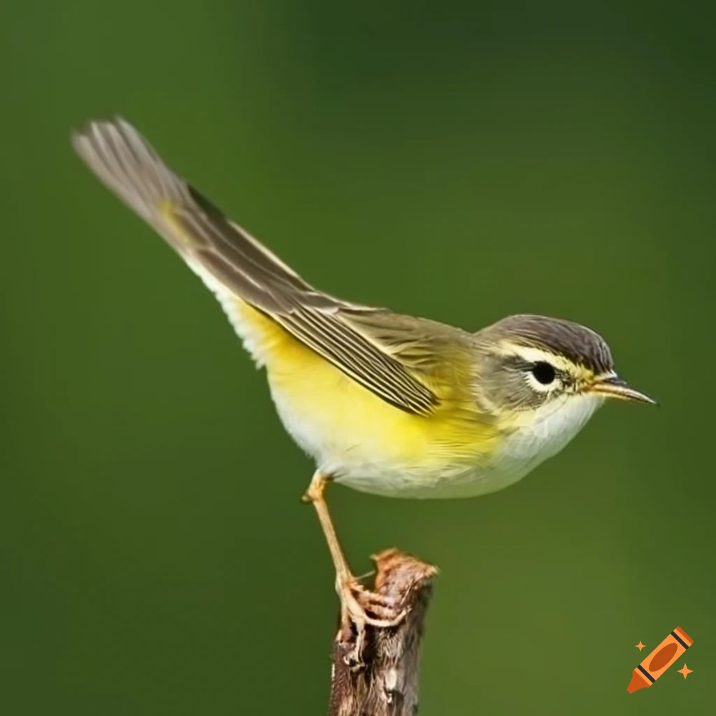 Willow warbler bird in flight