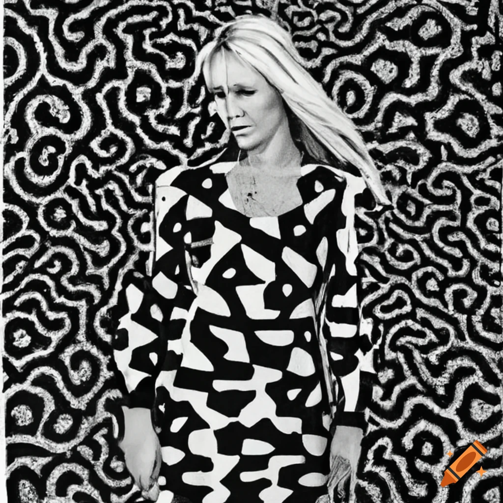Black and white pop art of agnetha fältskog on Craiyon