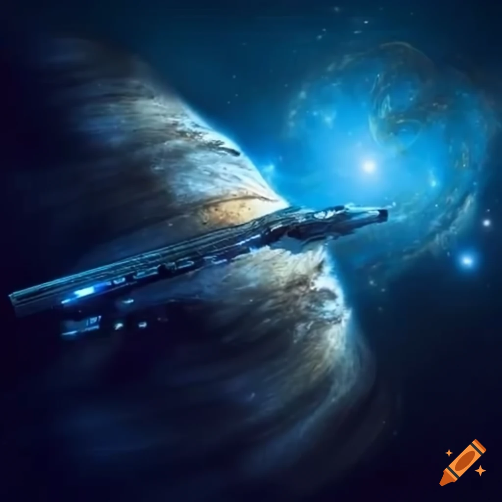 Spaceship port, stars, 4k, hyperrealism, galaxy, space gate on Craiyon