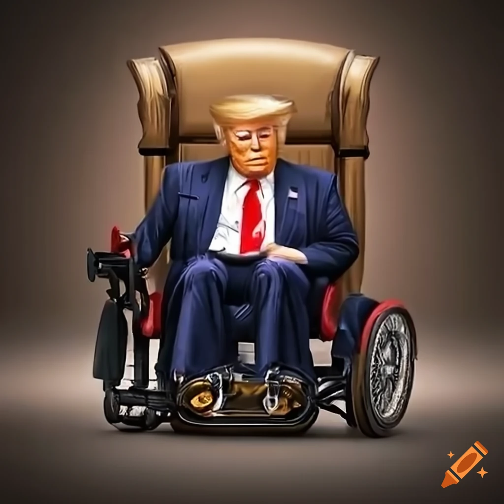 Photo-realistic depiction of donald trump entering a courtroom on a ...