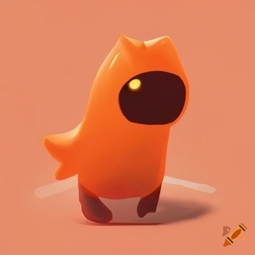 Image of an orange ghost temtem on Craiyon