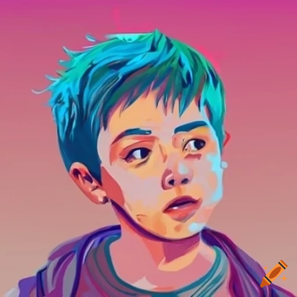 Sketch of a boy on Craiyon