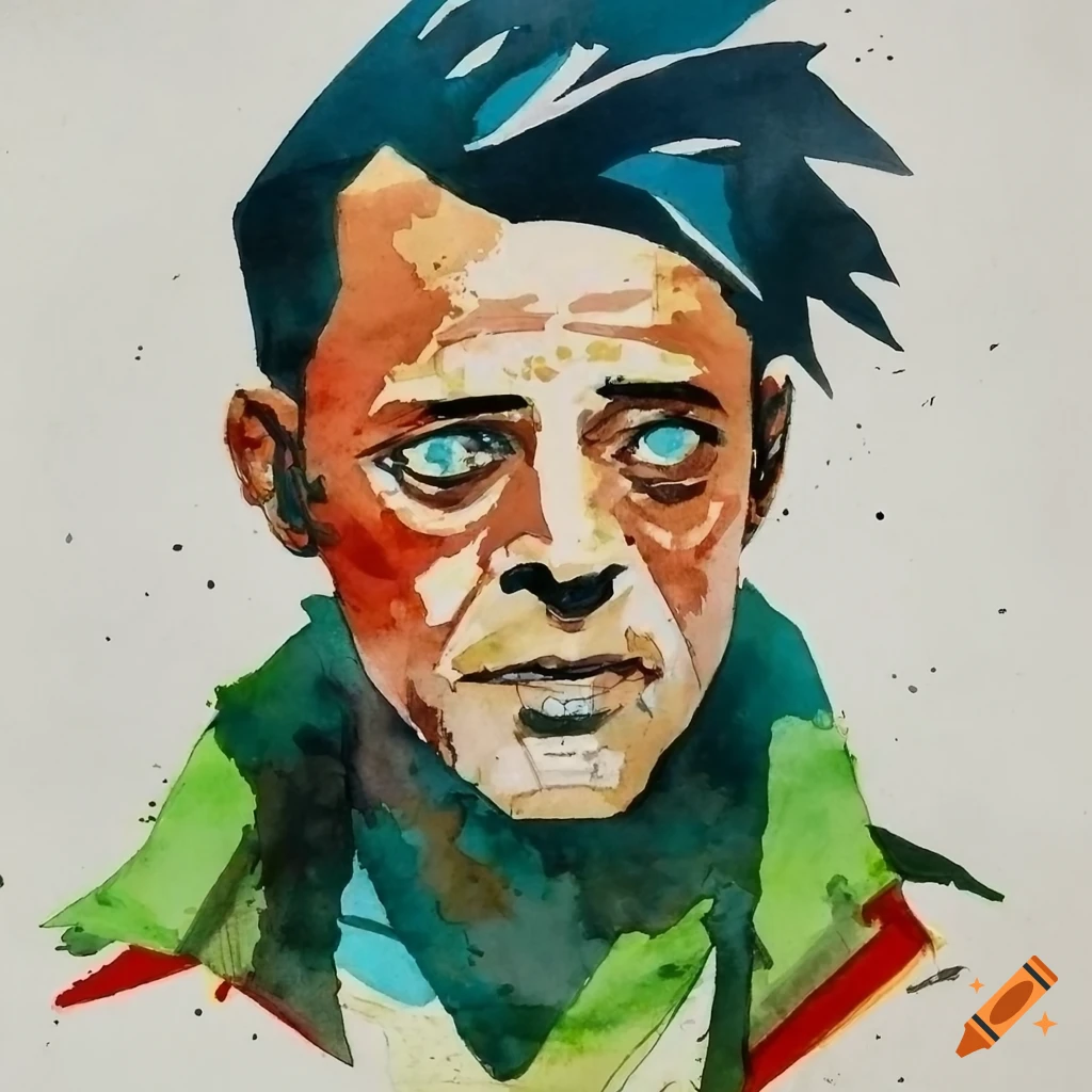 Portrait of christopher hitchens in a stern and smug expression on Craiyon