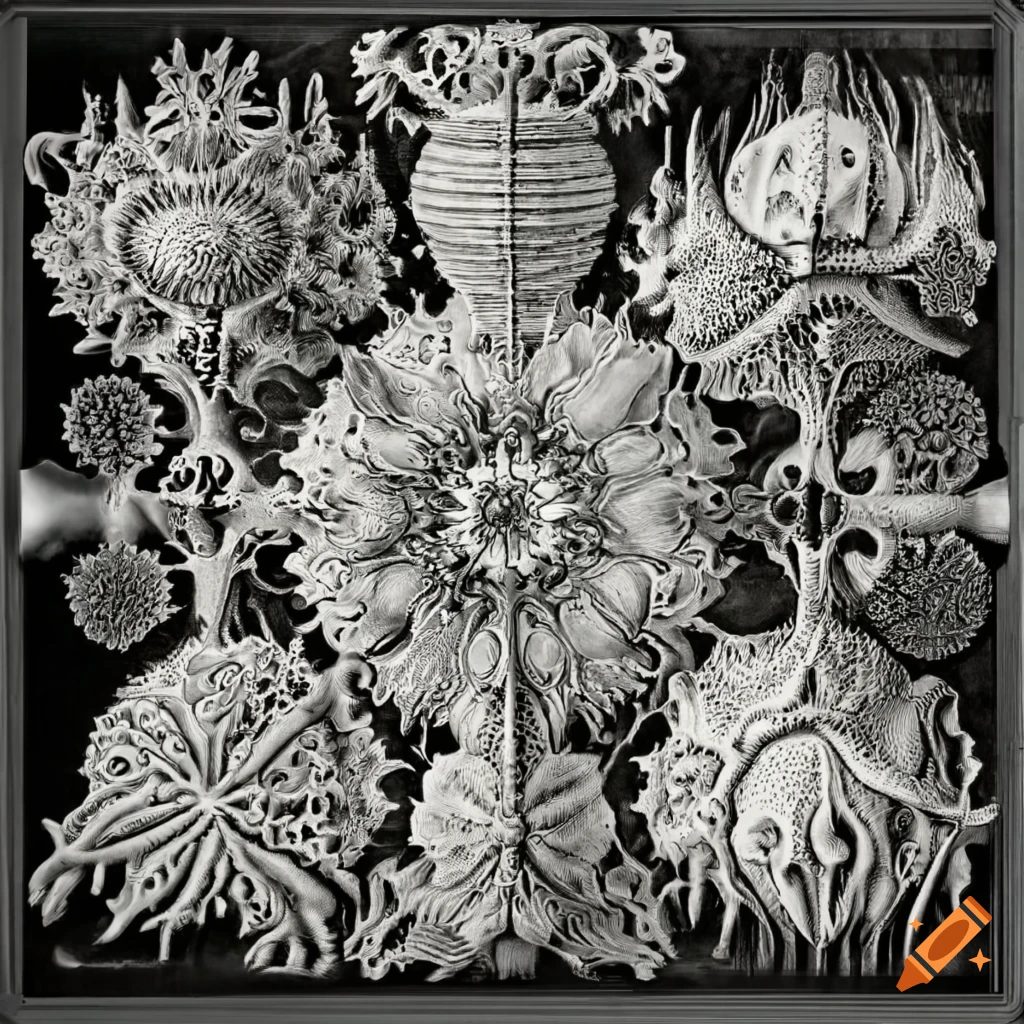 3d geometric art inspired by ernst haeckel on Craiyon