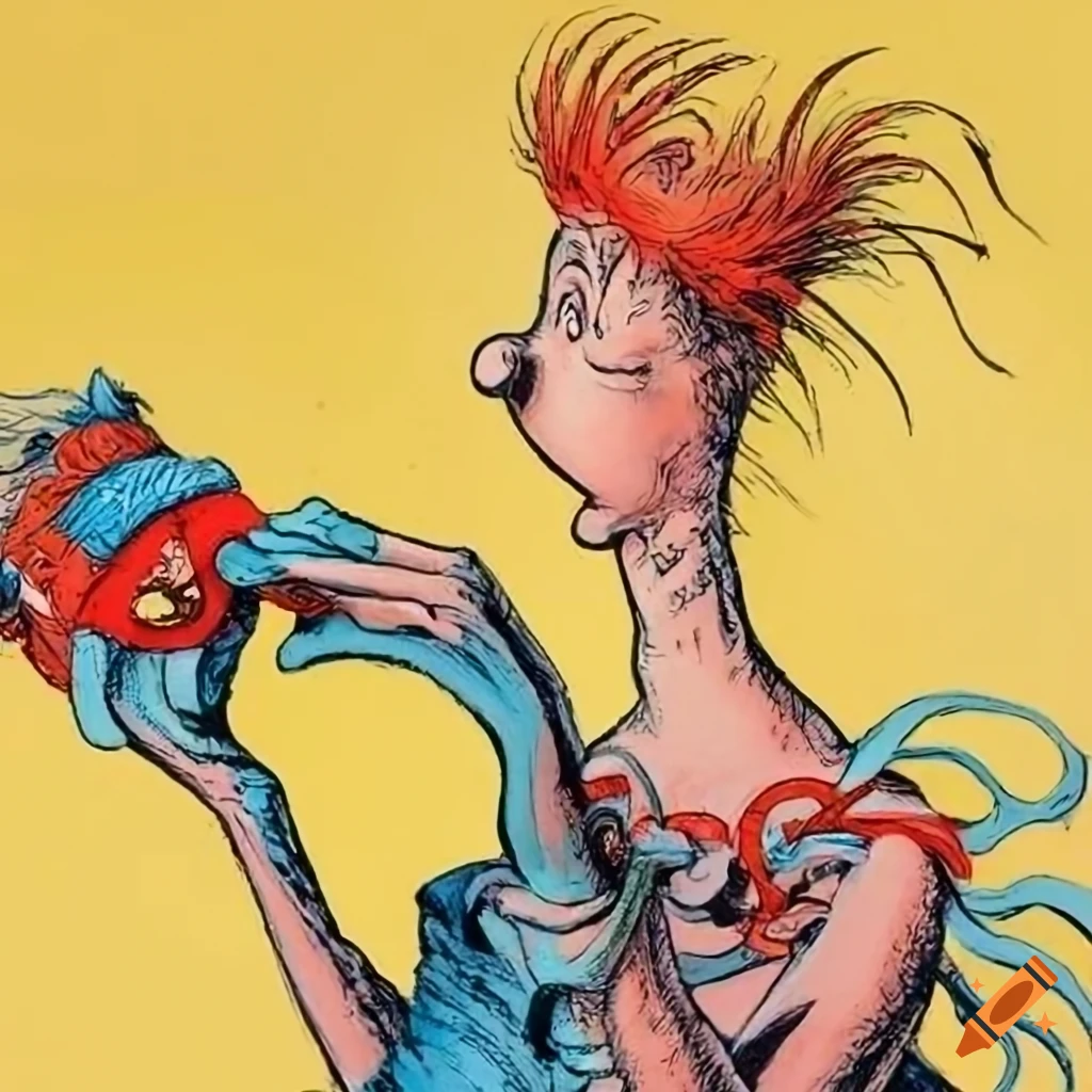 Colorful humorous book illustration of a woman with a small mother in ...