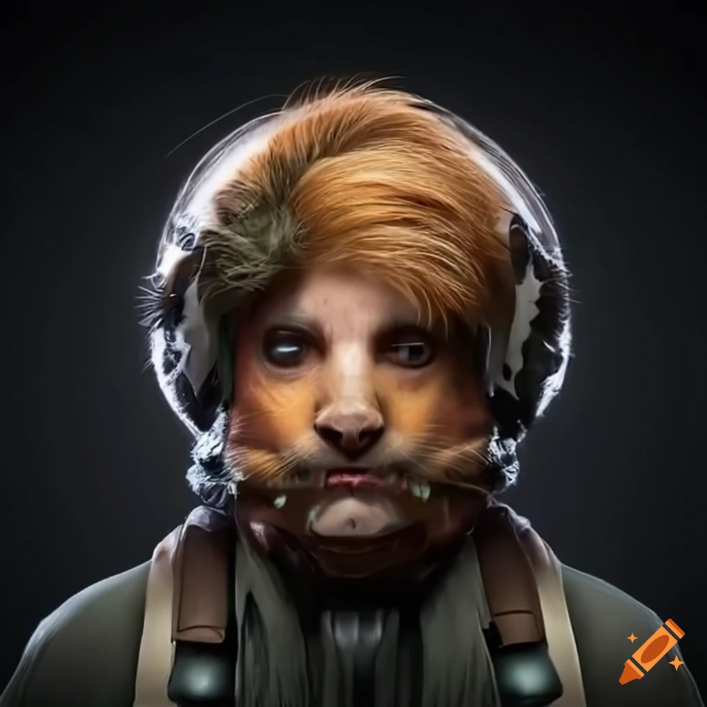 Image of a male starship pilot with unique facial hair on Craiyon