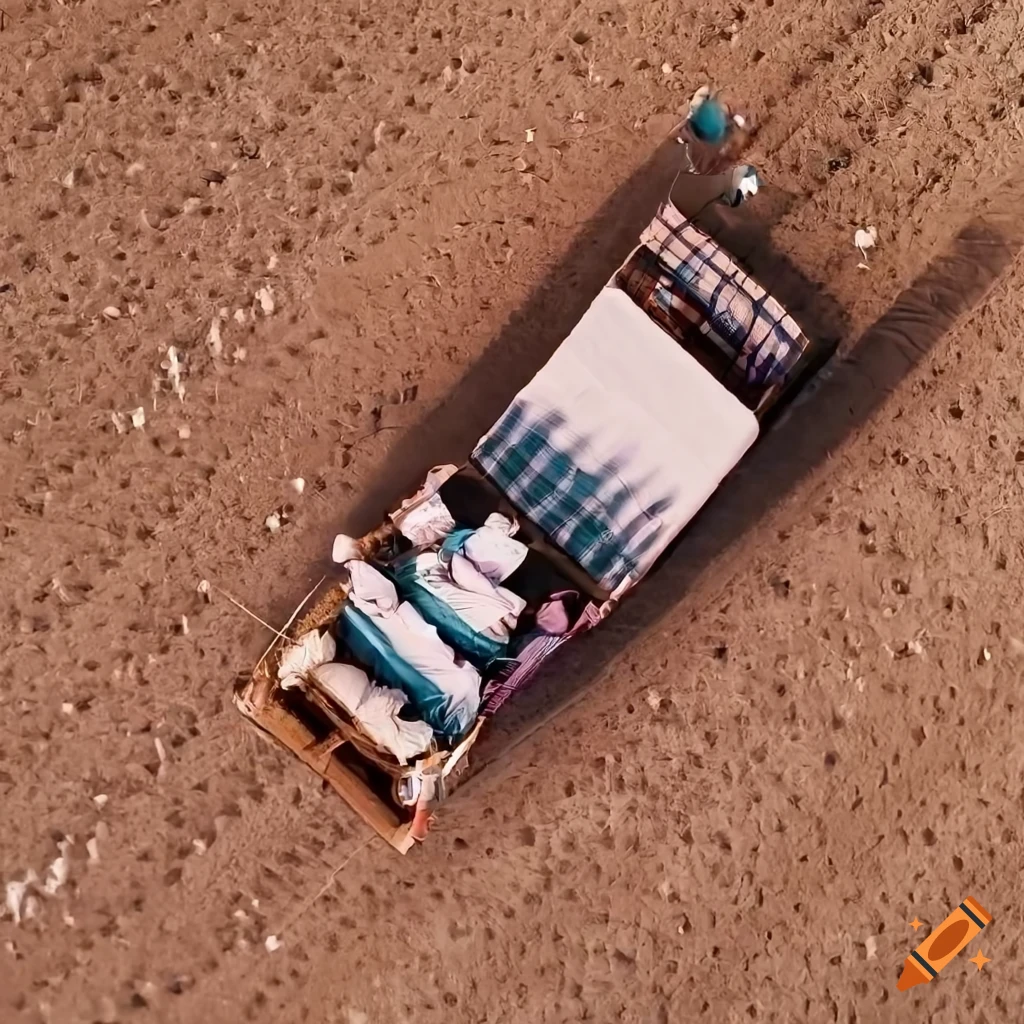 Aerial view of a cotton farm with people picking cotton