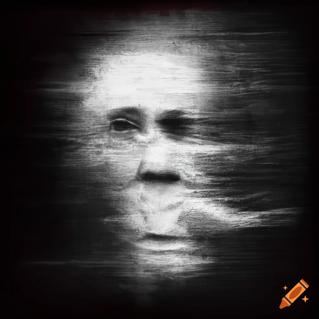 Highly detailed dadaism style face singing on grunge background on Craiyon