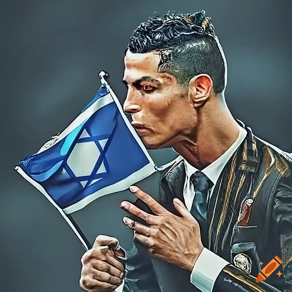 Ronaldo kissing the Israeli flag on Craiyon