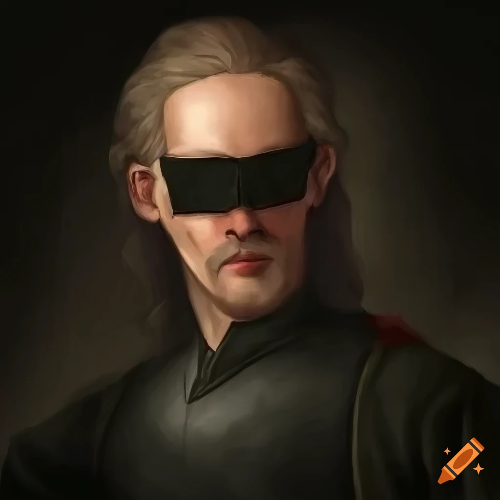 Portrait of a blindfolded medieval nobleman on Craiyon