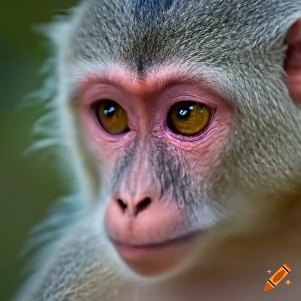 Close-up of a monkey's face on Craiyon