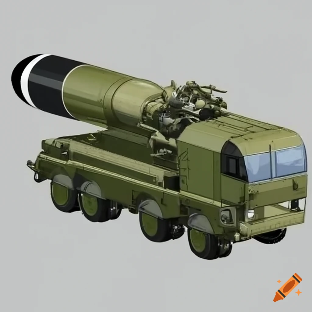 Military rocket engine transport vehicle on Craiyon