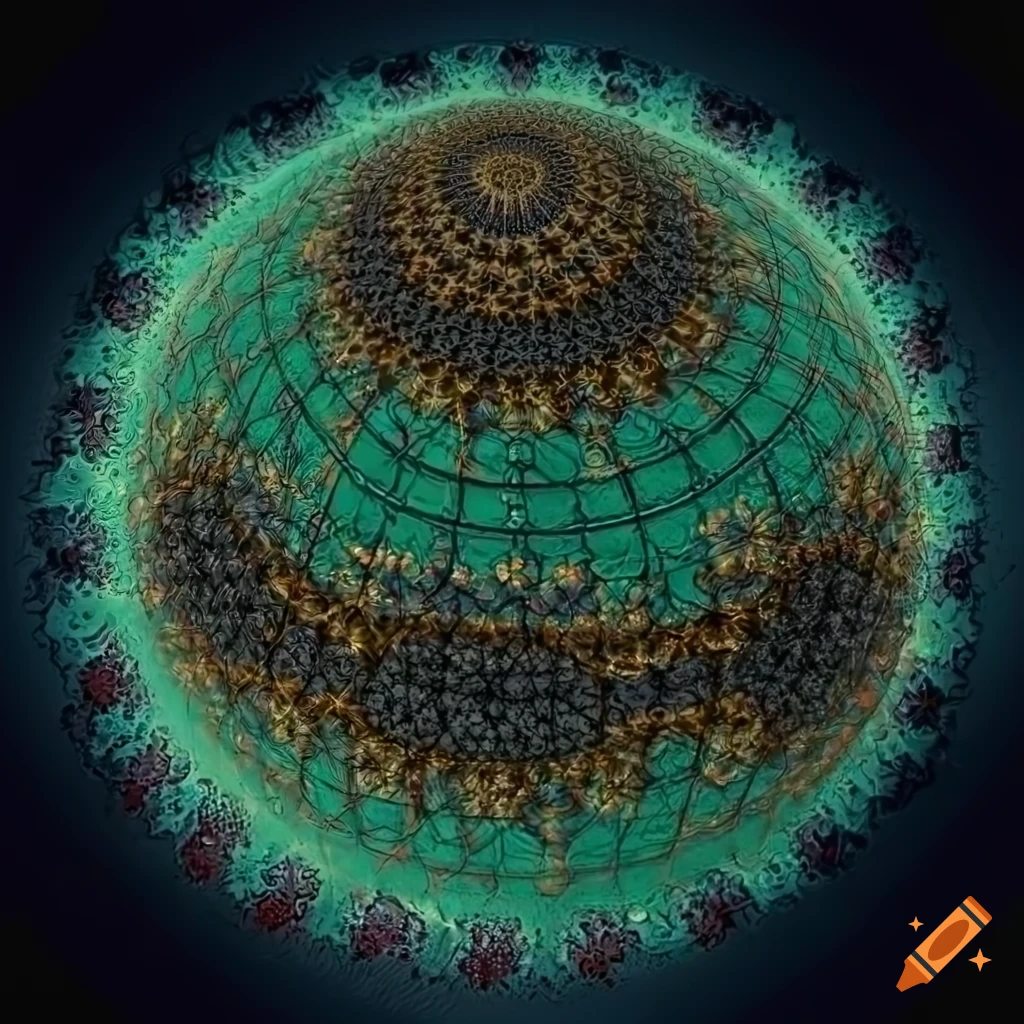 Fractal pattern on a tetrahedron on Craiyon