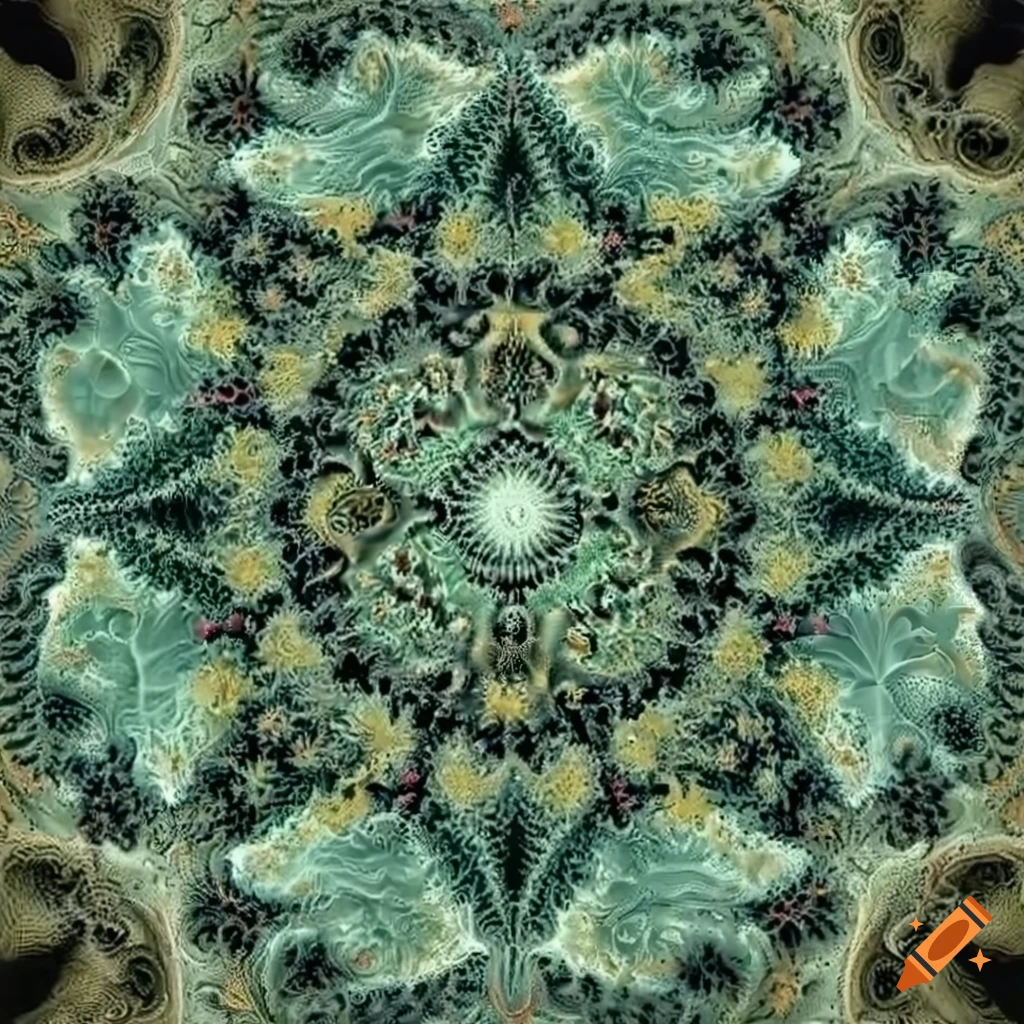 Haeckel style hallucinogenic fractal torus