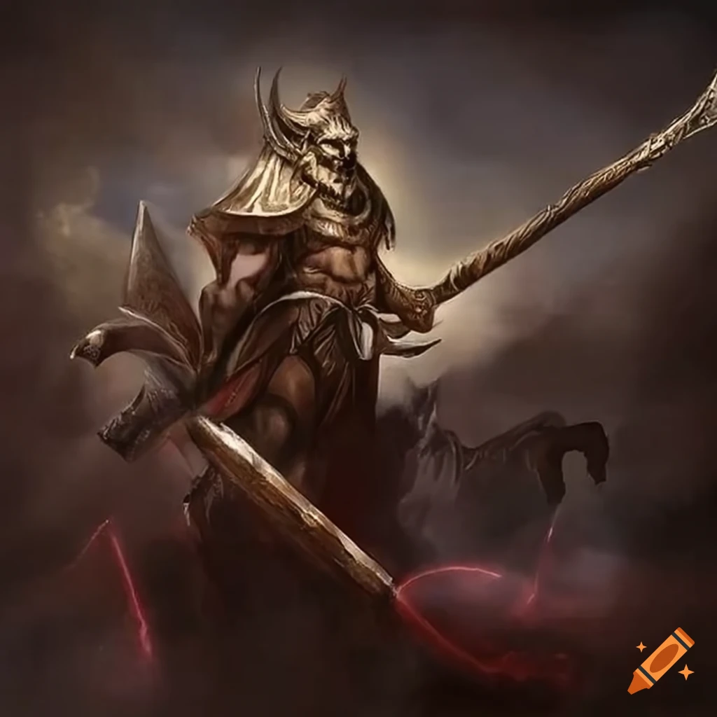Epic artwork of a divine warrior with an axe on Craiyon