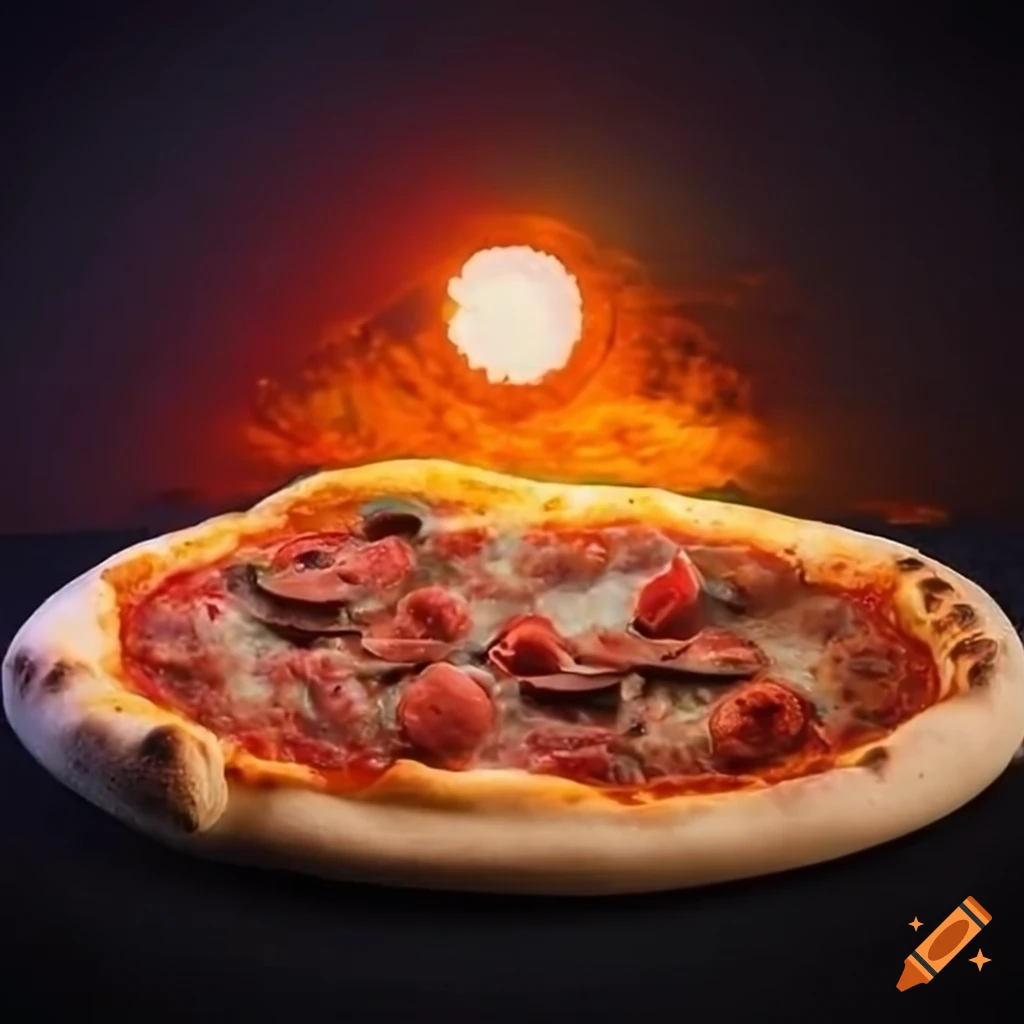 Glowing pizza on Craiyon