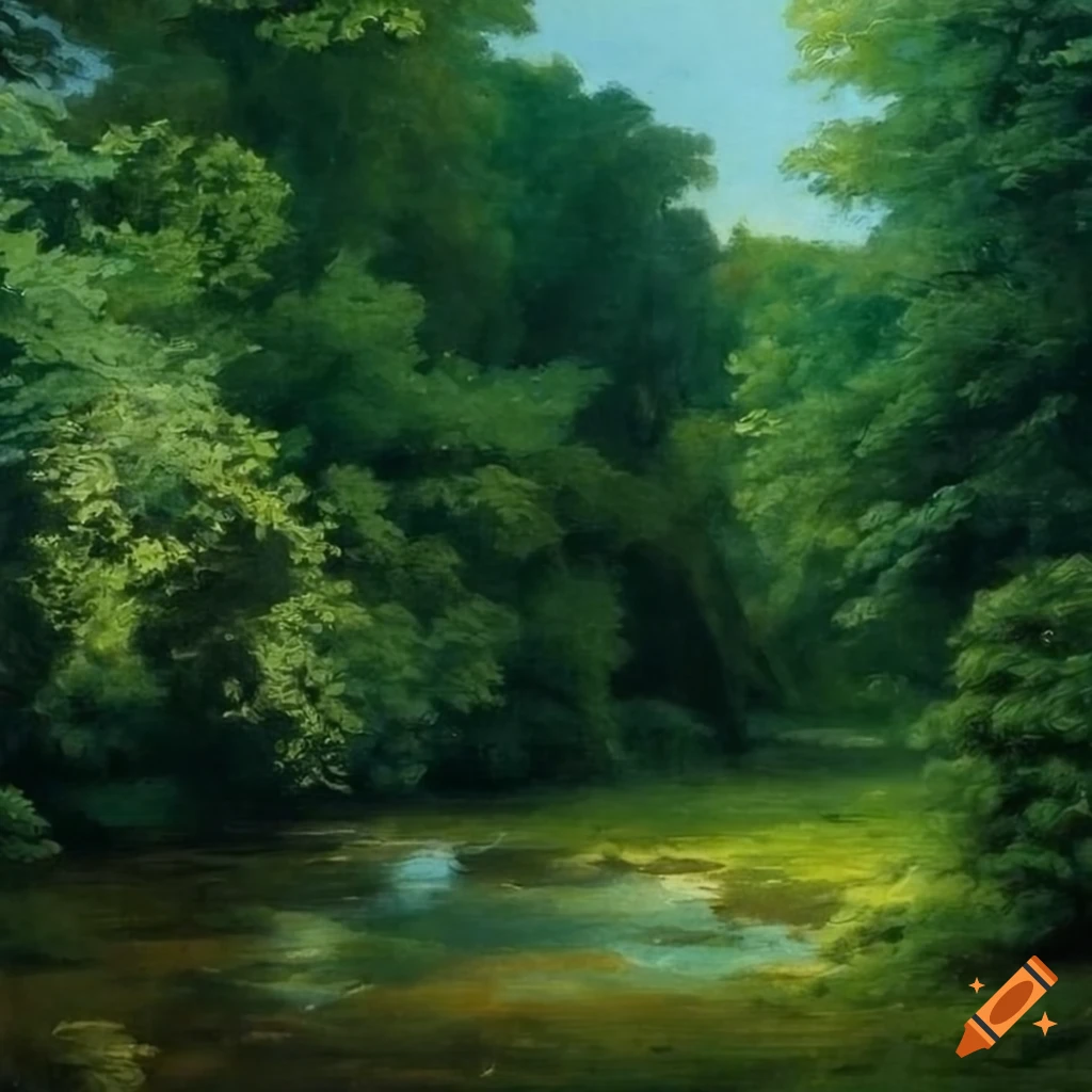 Summer landscape painting by alexandre calame