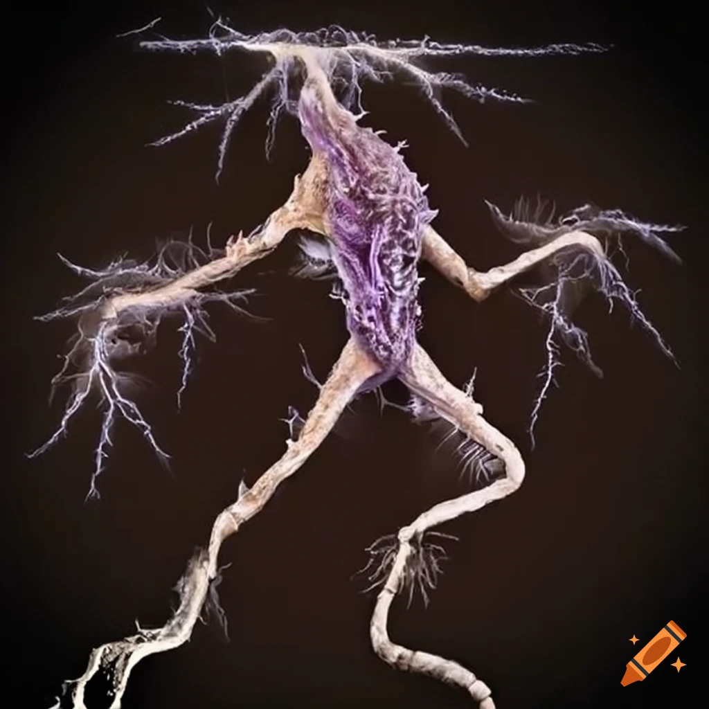 Artwork of a creature made of lightning on Craiyon