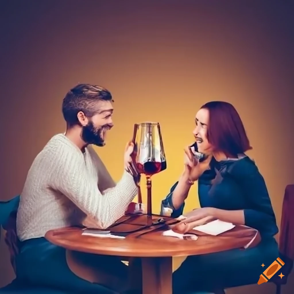 People solving riddles on smartphones and enjoying drinks on Craiyon