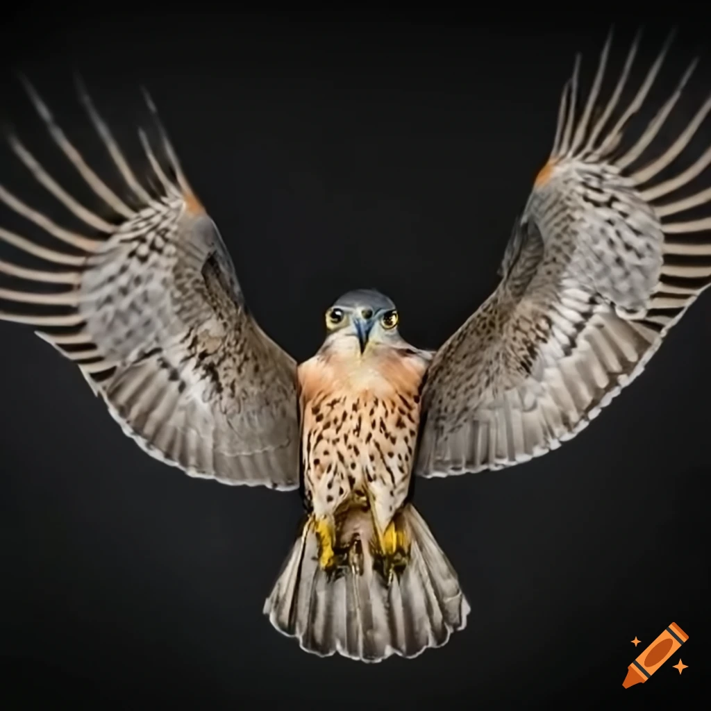 Aggressive military falcon emblem on Craiyon