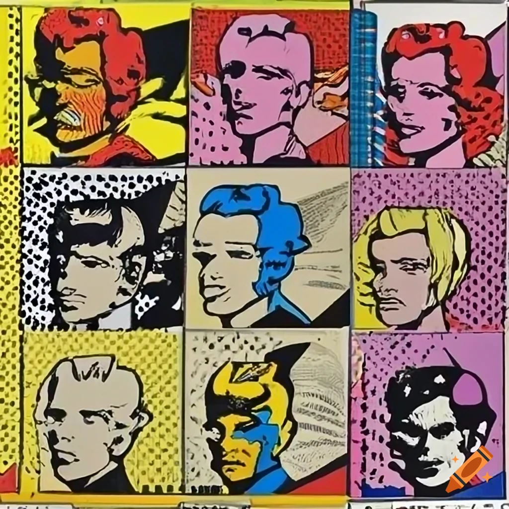 Pop art painting of vintage action figures on Craiyon
