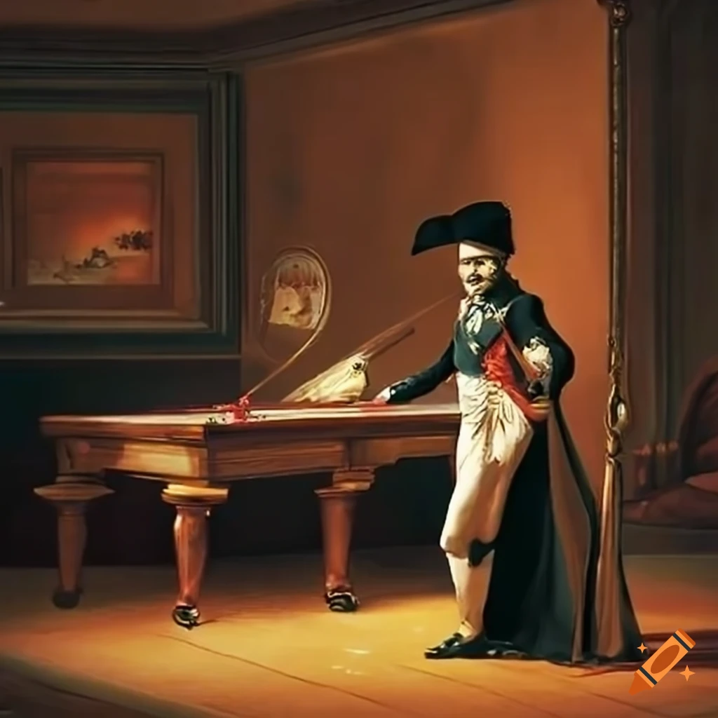 Image of a billiards game with napoleon