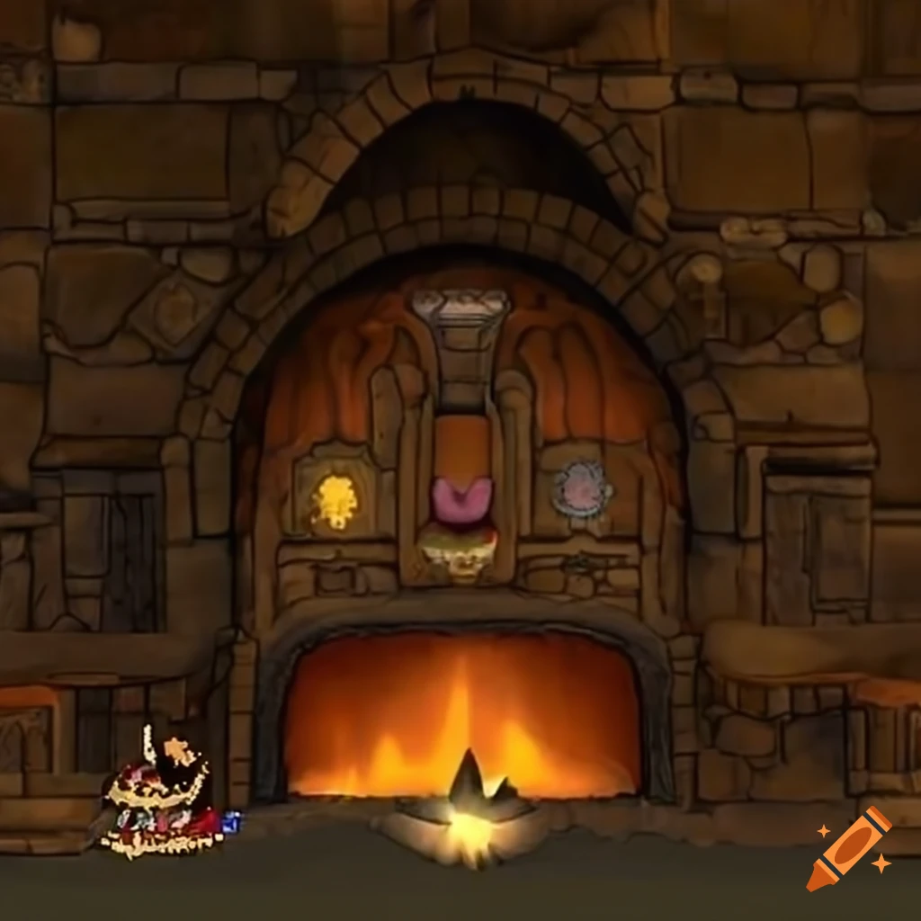 Cozy interior of bowser's castle