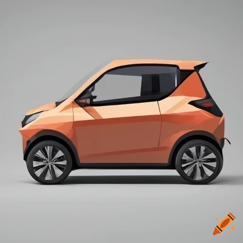 Polygonal design of a two-seat car on Craiyon