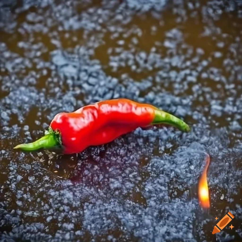 Spicy chilli in a spirits cabinet on Craiyon