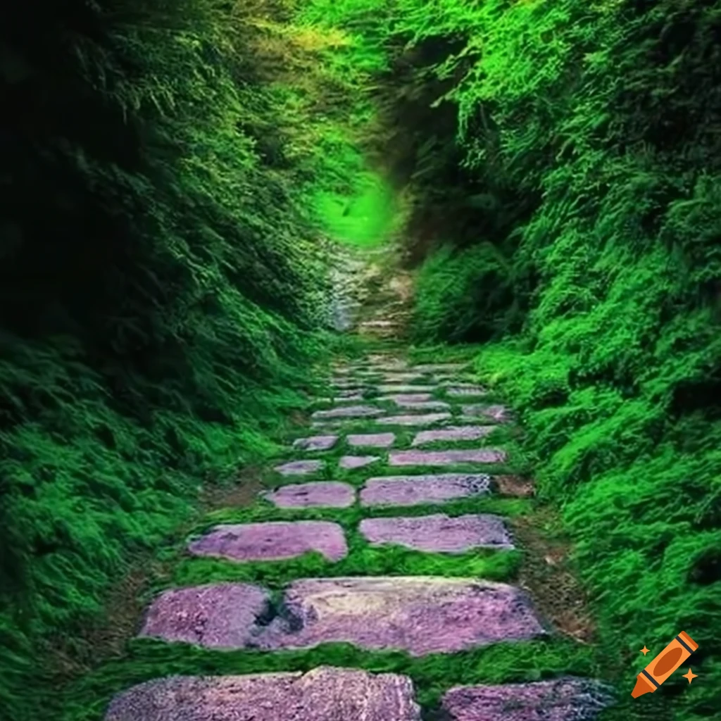 Weathered stone path on Craiyon