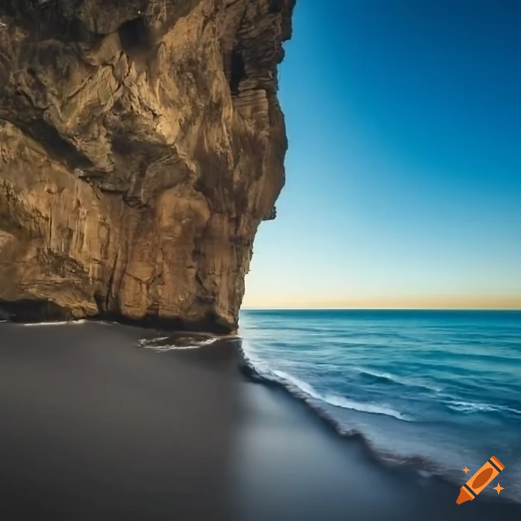 View of beach cliffs on Craiyon