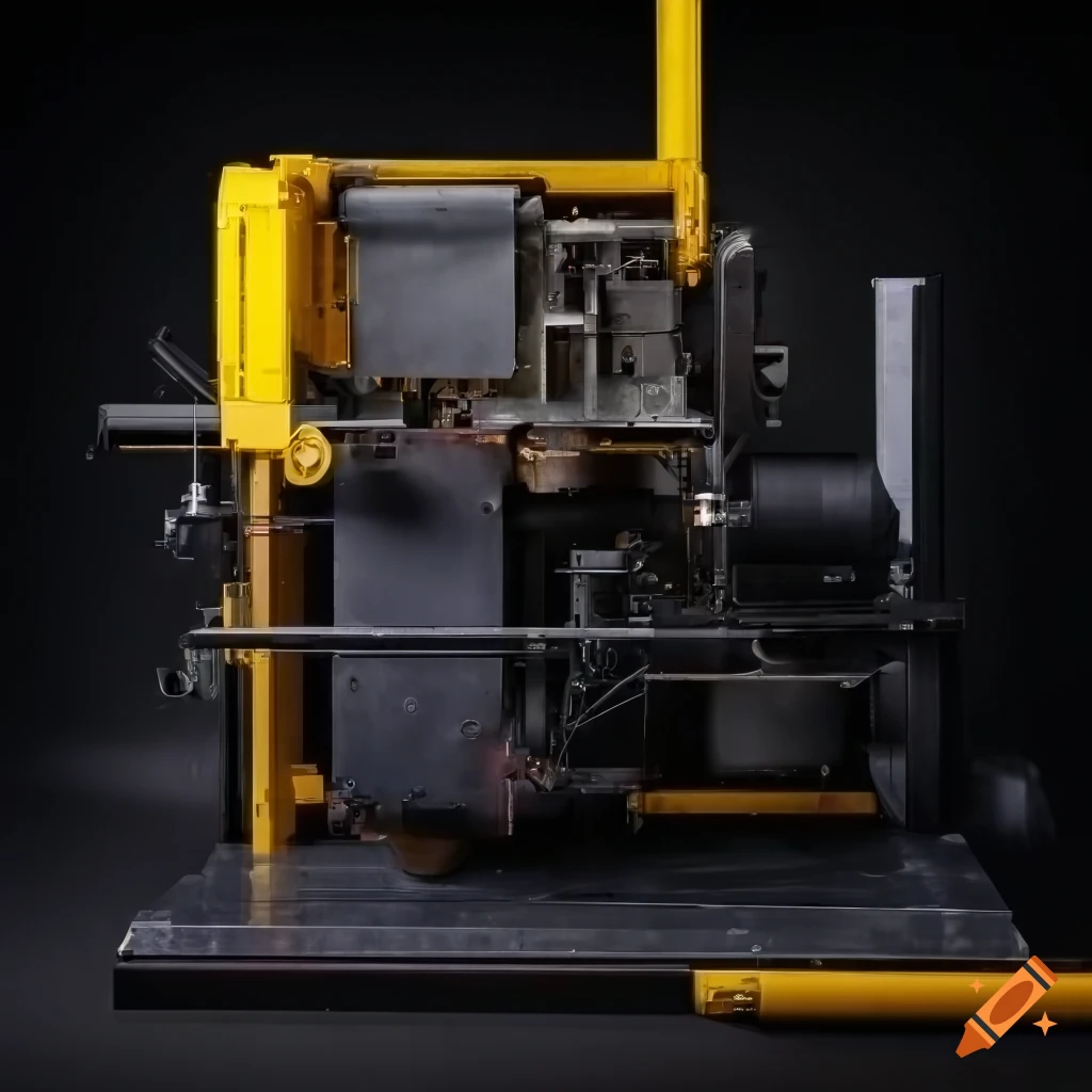 old square machine with scratches and marks on Craiyon