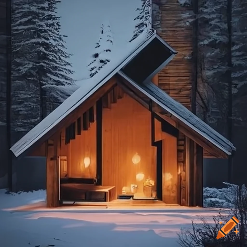 Well organized cabin architecture on Craiyon