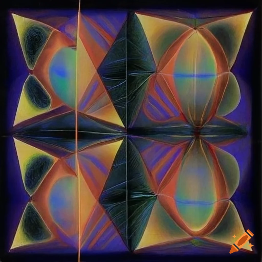 Surreal three-dimensional artwork representing the present moment on ...