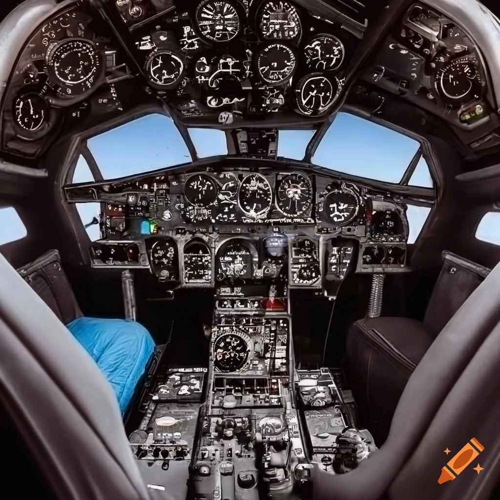 Retro spaceship cockpit with blacked-out windows on Craiyon