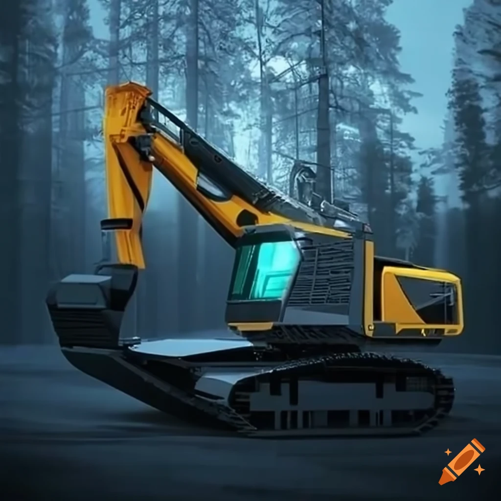 Futuristic crawler construction machine by Volvo on Craiyon