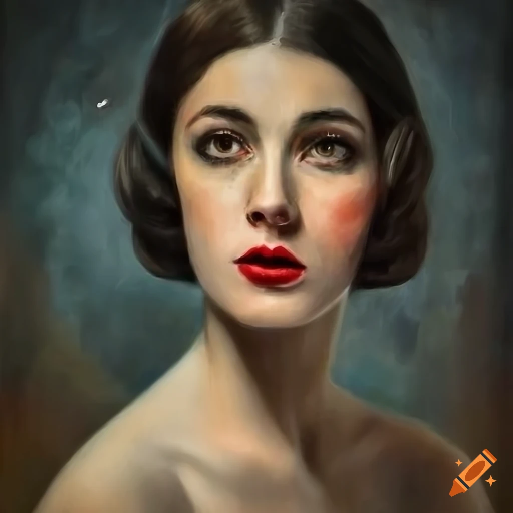 Portrait of a beautiful brunette woman in a haunted moonlit scene on ...