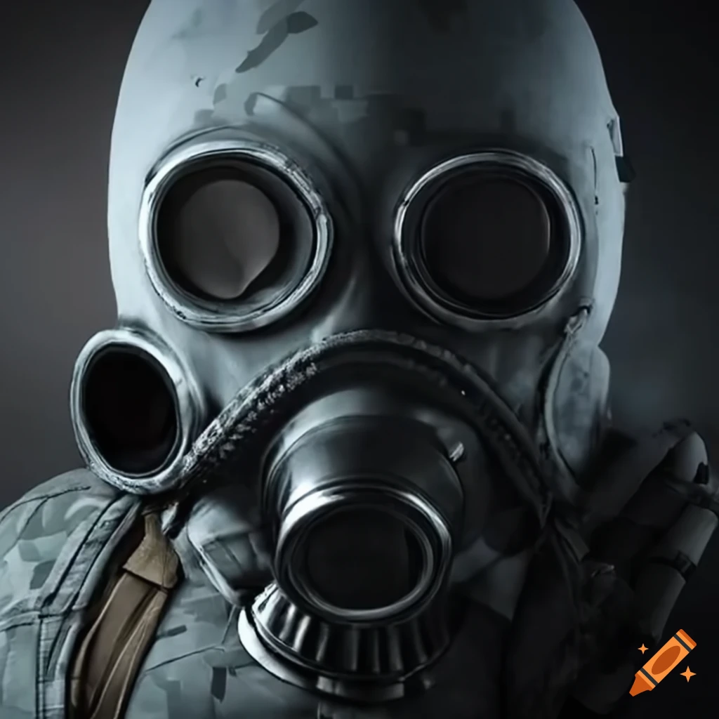 Image of a soldier wearing an alien gas mask on Craiyon