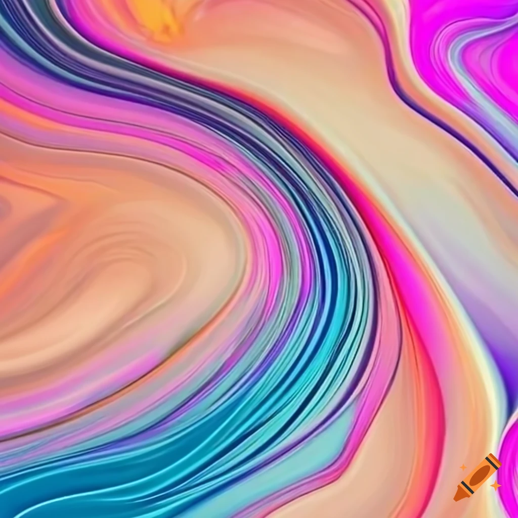 Abstract waves in pink, gold, and blue