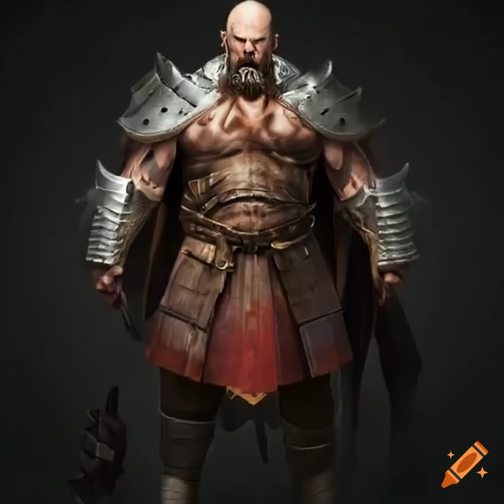 Image of a fierce and powerful warrior on Craiyon