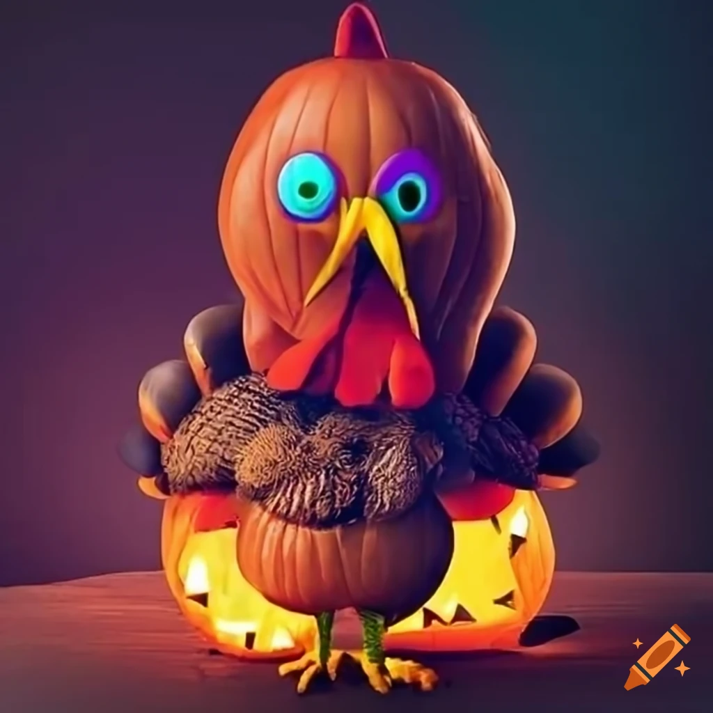 Halloween-themed turkey dish on Craiyon
