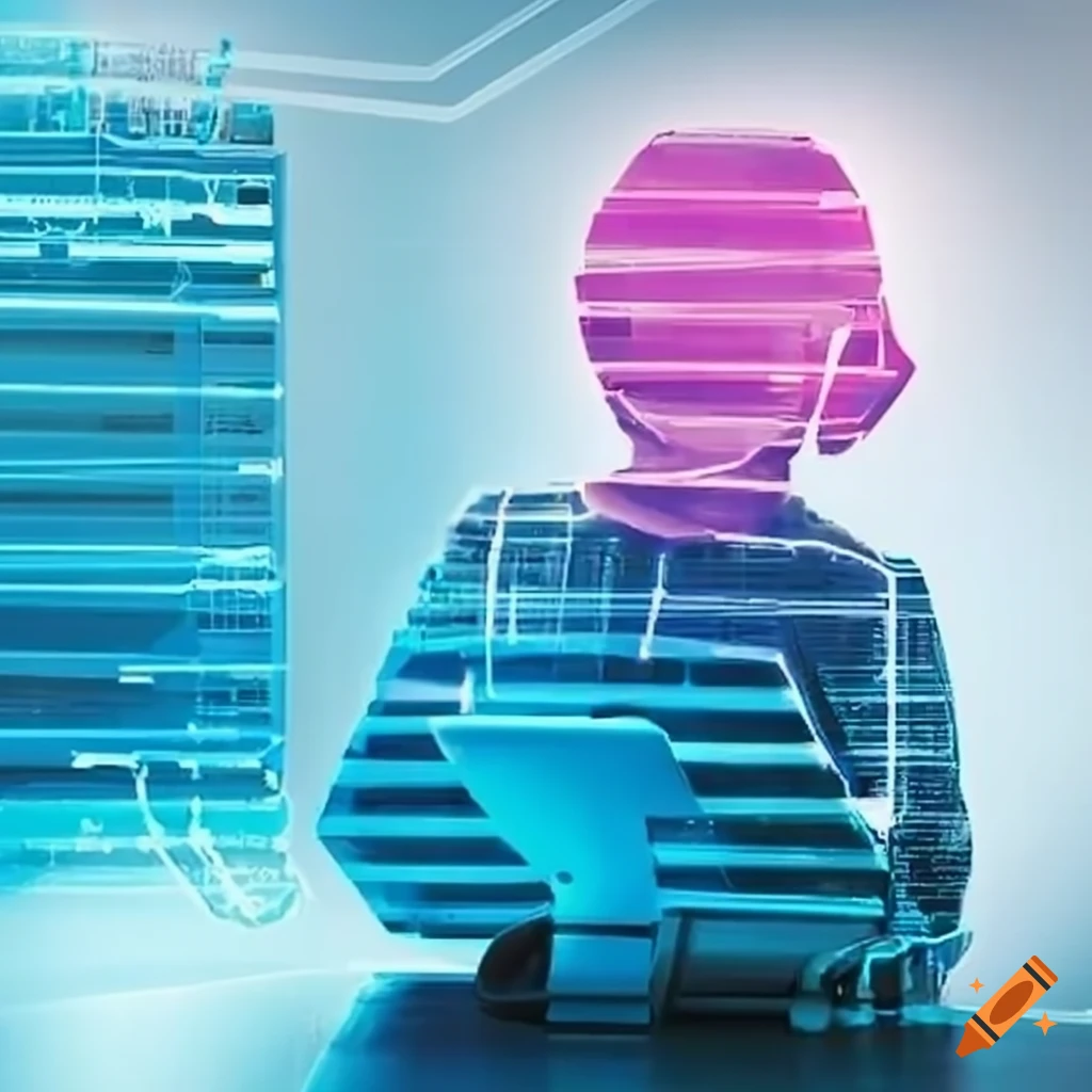 Computer assisted learning illustration on Craiyon