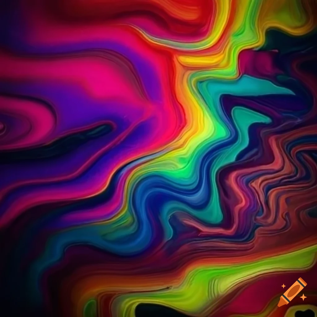 Vibrantly colored abstract wall painting on Craiyon