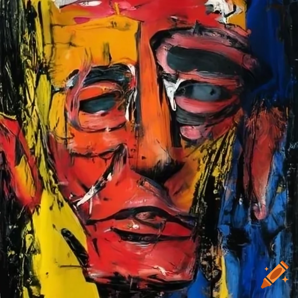 Abstract artwork inspired by baselitz and de kooning on Craiyon