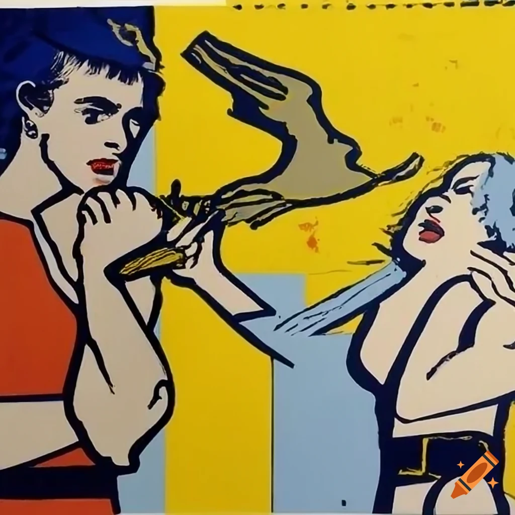 Vintage action figures artwork by andy warhol and roy lichtenstein