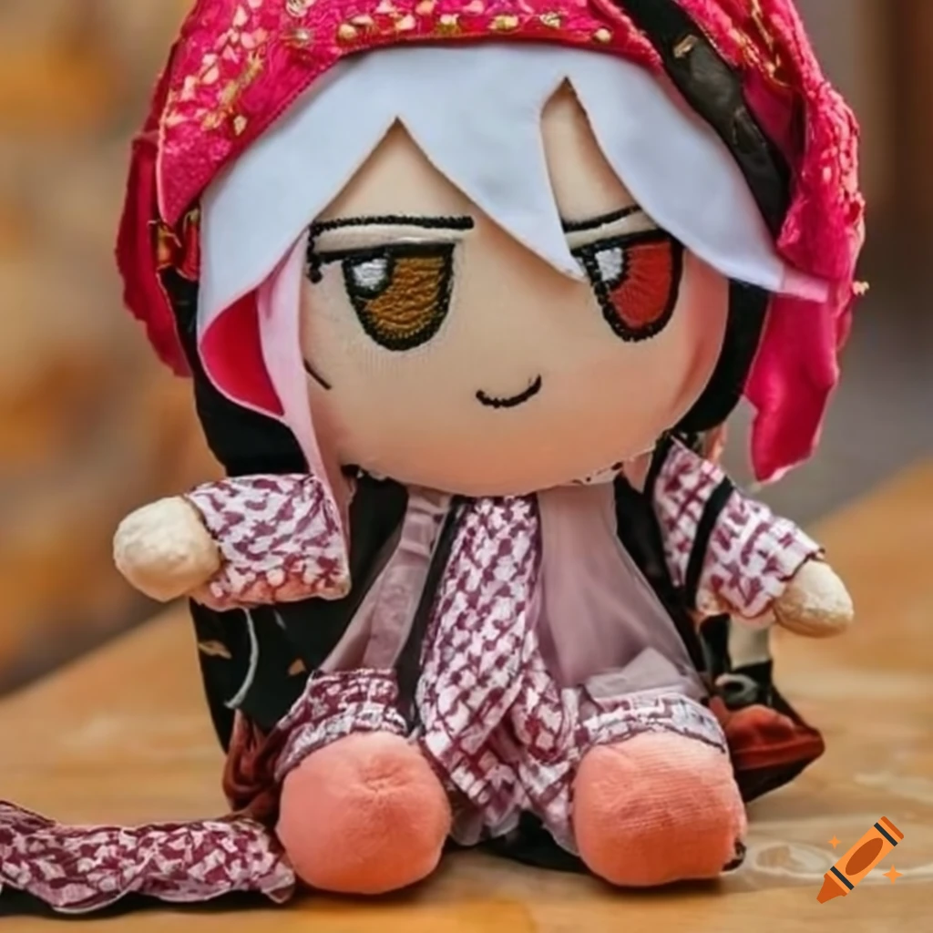 Plushie of arab fumo in traditional clothing