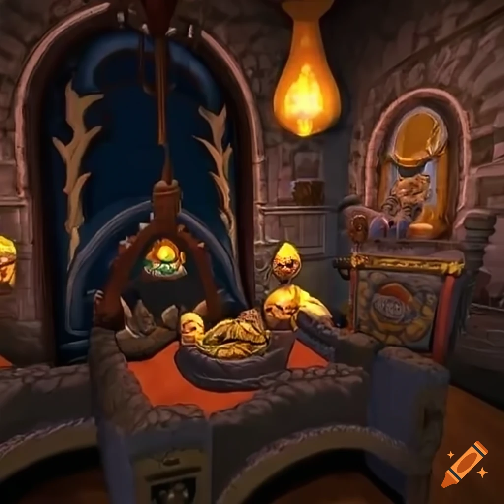 Cozy interior of bowser's castle on Craiyon