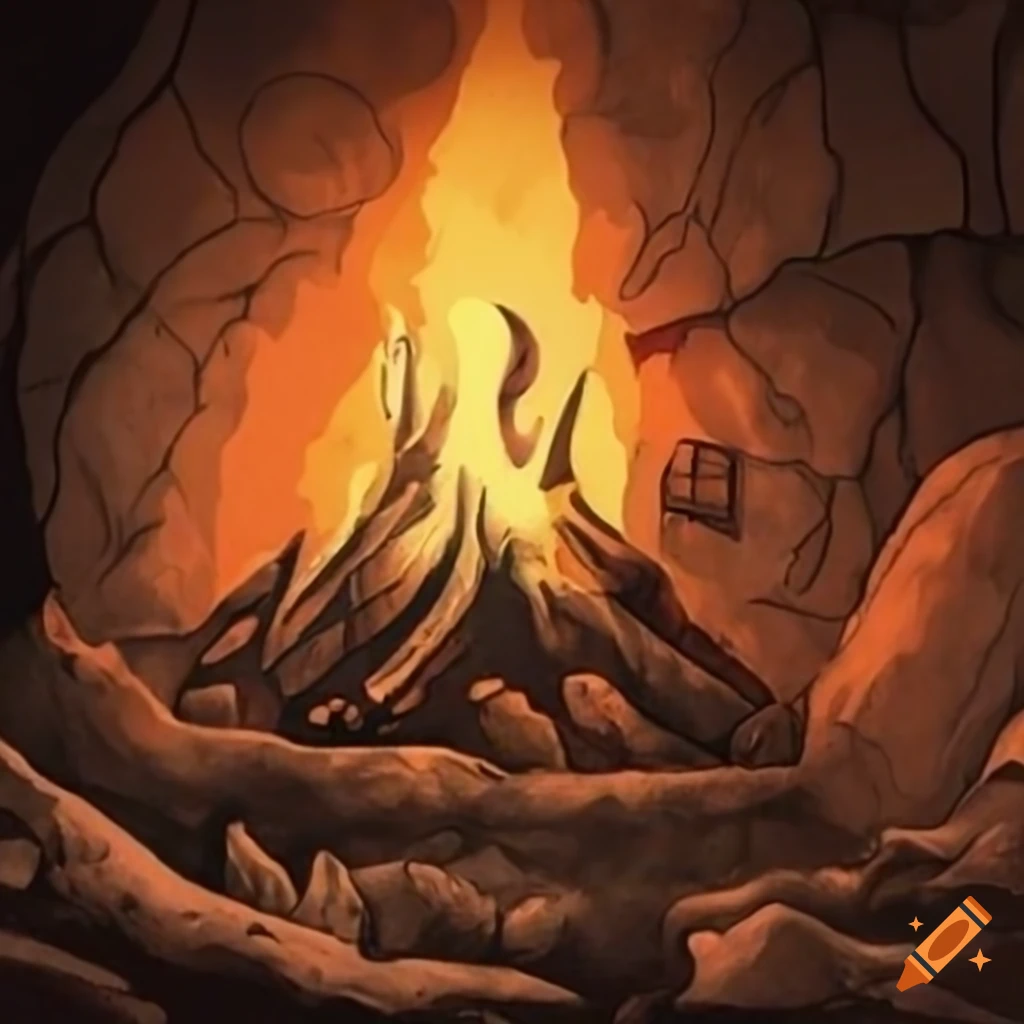 Eight brave warriors gathered around a campfire in an epic scene on Craiyon