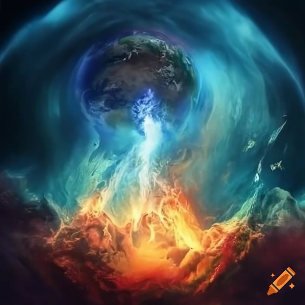 Image of divine hands creating the earth on Craiyon